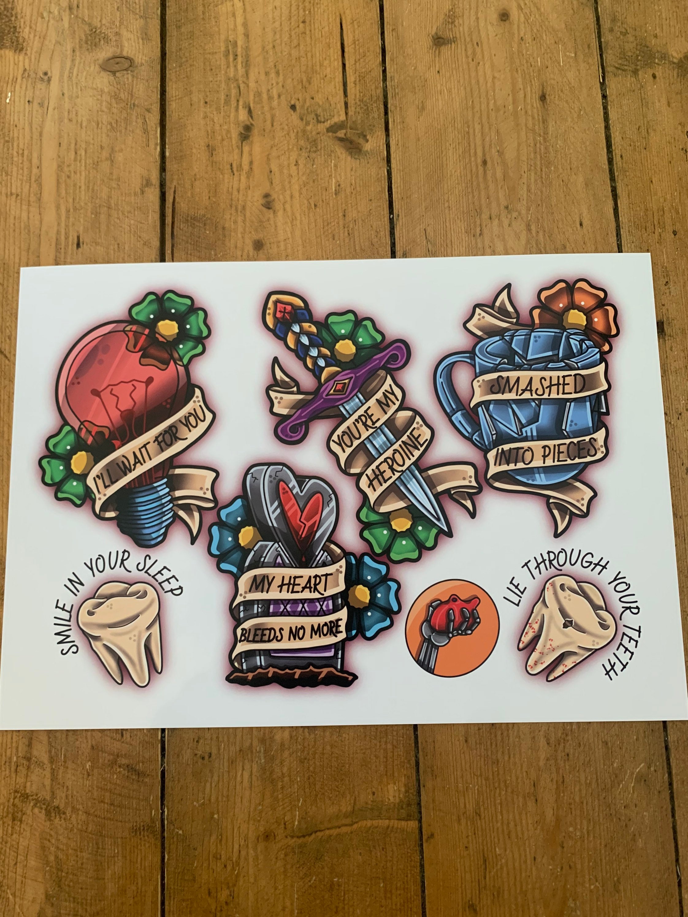 Emo Tattoo Flash - Etsy