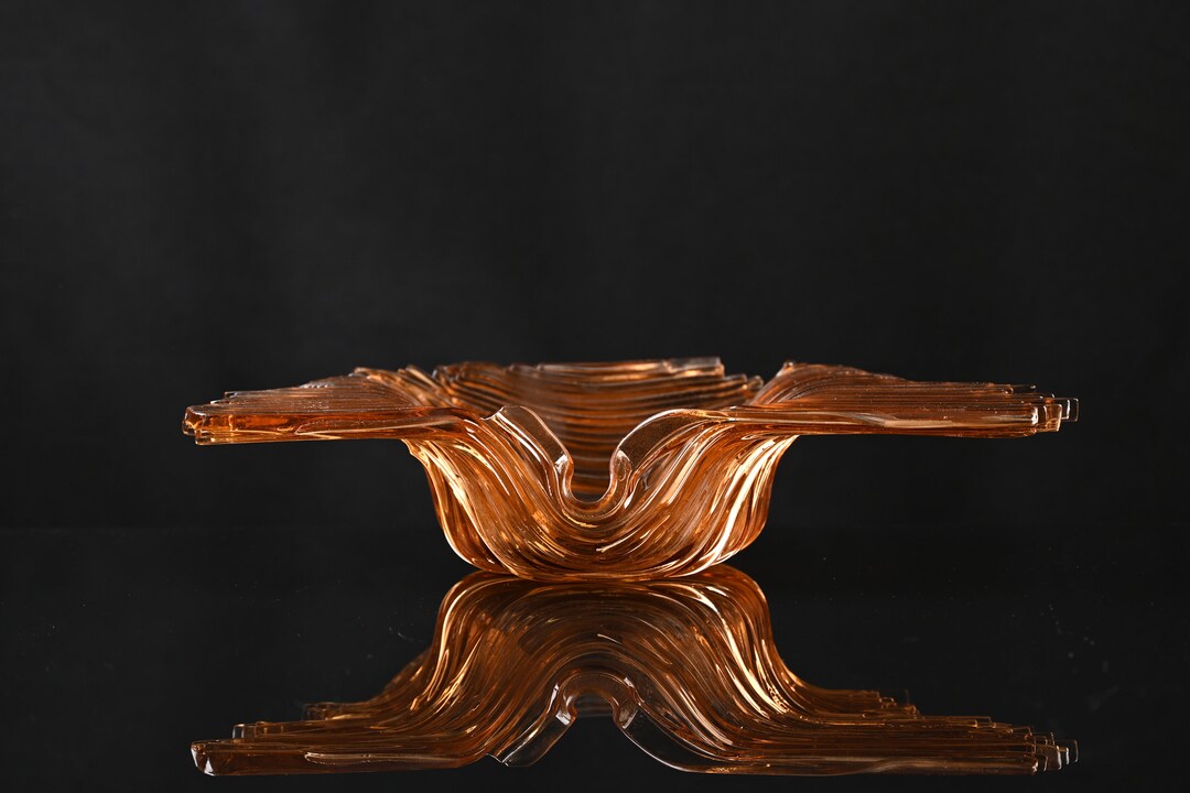 Amber Glass Sculpture Fused Glass Art Sculpture Art Tabletop Table ...