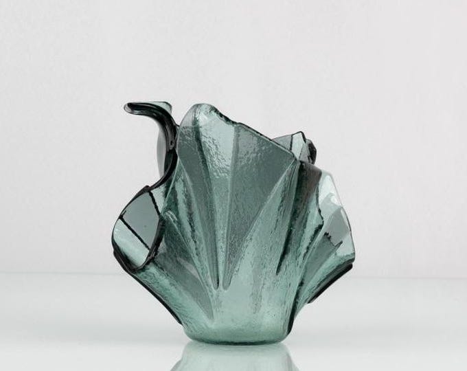 Green Abstract Vase | Fused Glass Vase | Abstract Flower Vase | Fused ...