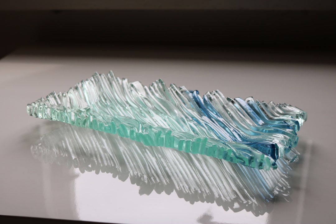 Glass Wave Table Tray Glass Centerpiece Fruit Dishes Fused - Etsy