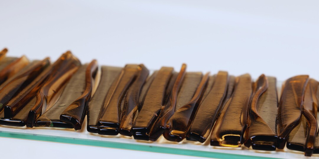 Chocolate Glass Wall Panel | Amber Fused Glass Art | 3D Brown Glass ...