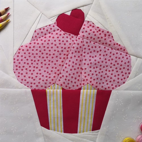 Cupcake Foundation Paper Piecing Pattern FPP Quilt Block - Etsy