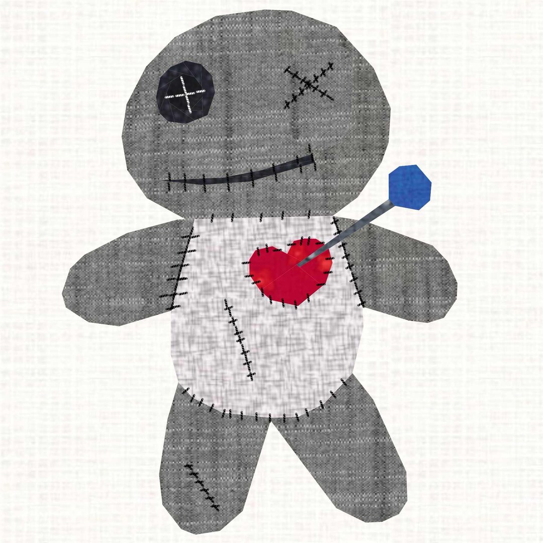 Voodoo Doll, Halloween, Foundation Paper Piecing Pattern (FPP), Quilt ...