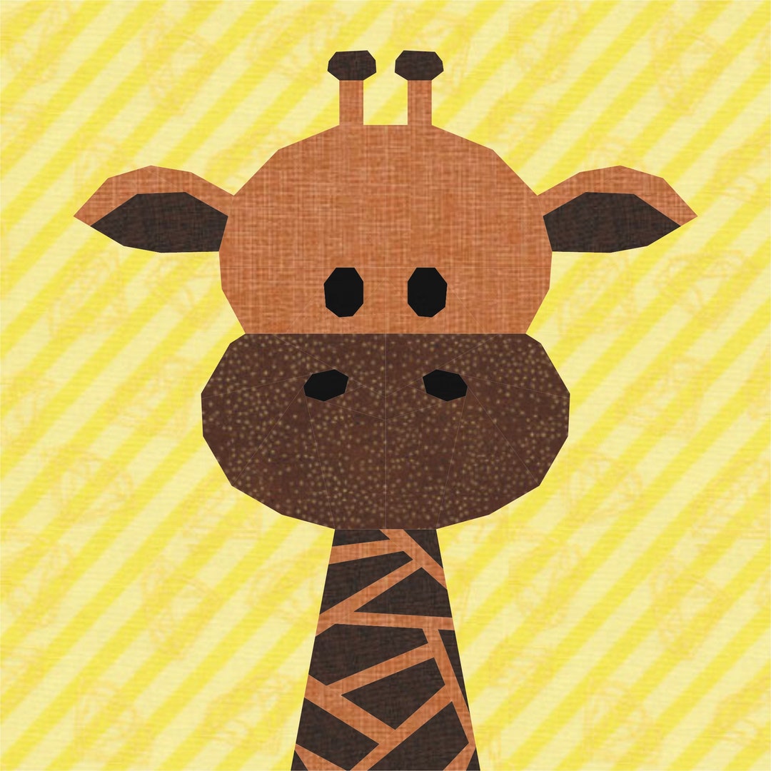 Cute Giraffe, Foundation Paper Piecing Pattern (FPP), Quilt Block, PDF ...