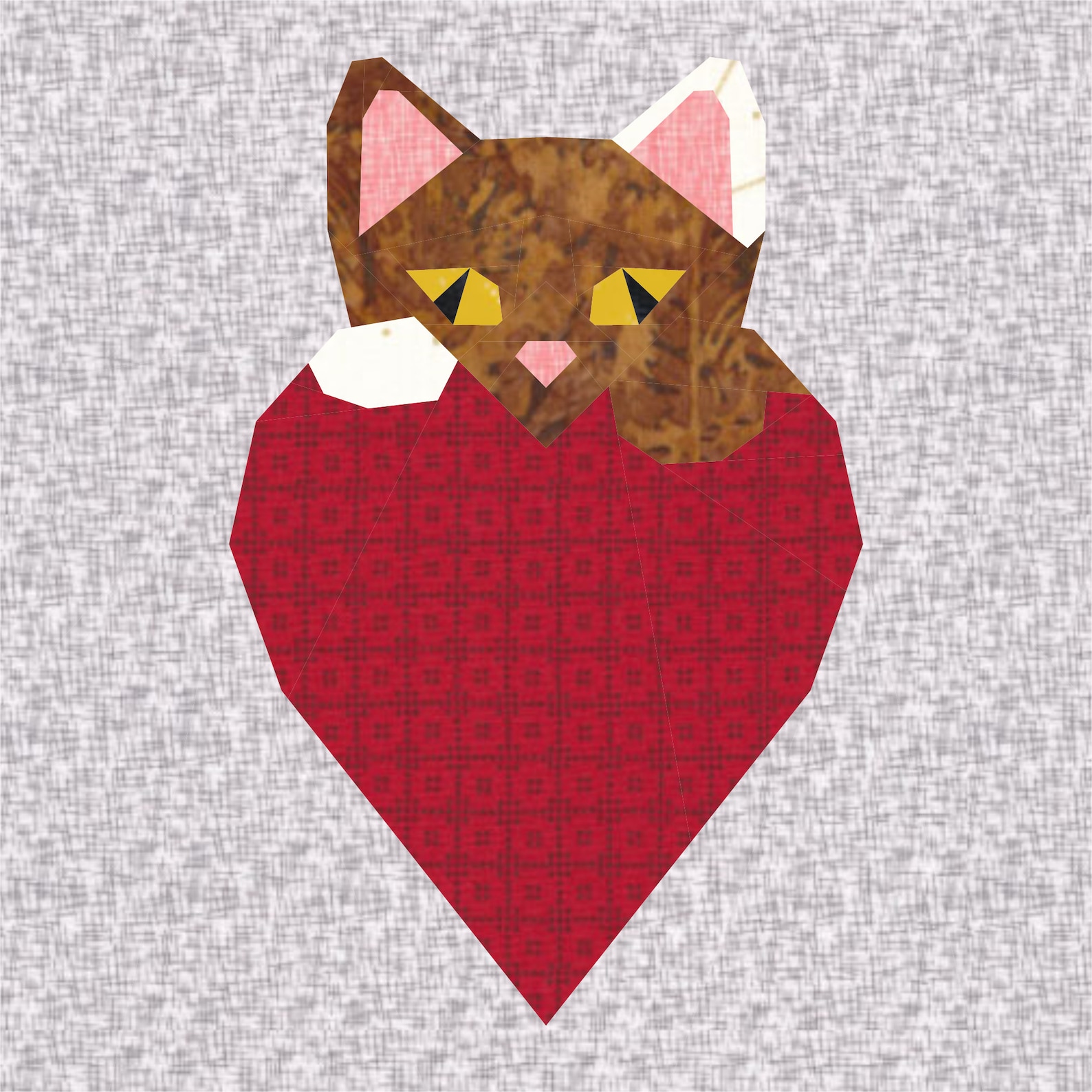 I Love Cats! Foundation Paper Piecing Pattern (FPP Pattern), Quilt ...