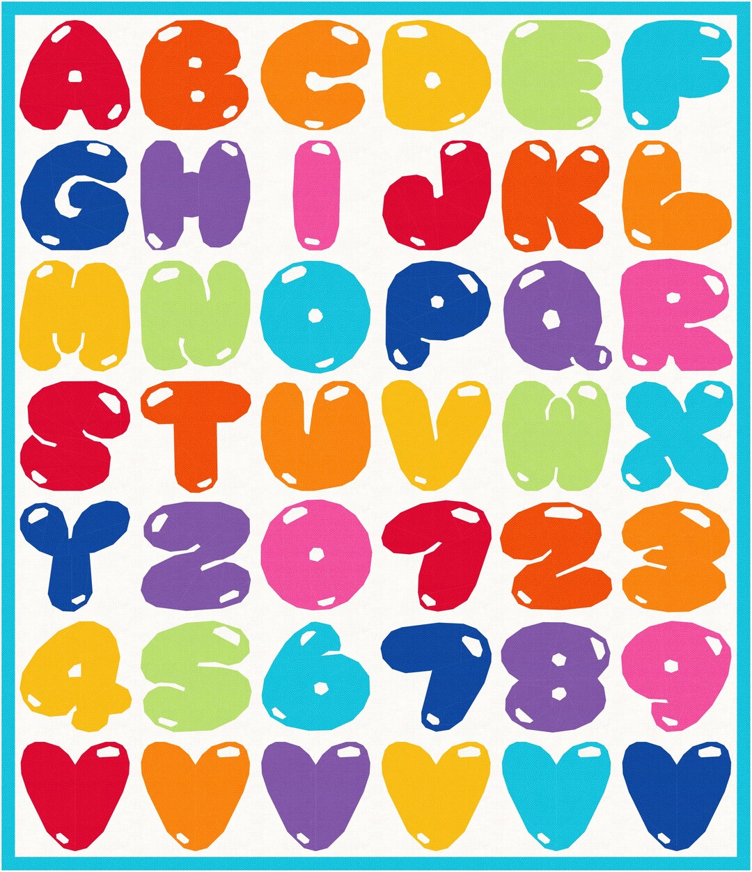Balloon Alphabet & Numbers Quilt Block: FPP Pattern (PDF, 2 Sizes) - Etsy