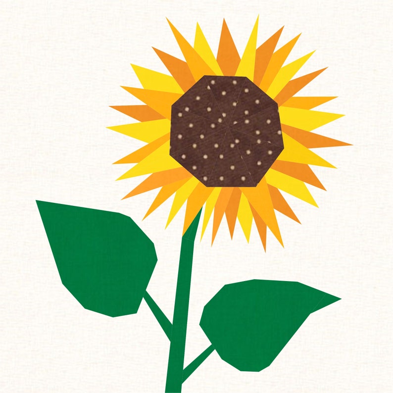 Sunflower, Foundation Paper Piecing Pattern (FPP), Quilt Block, PDF ...