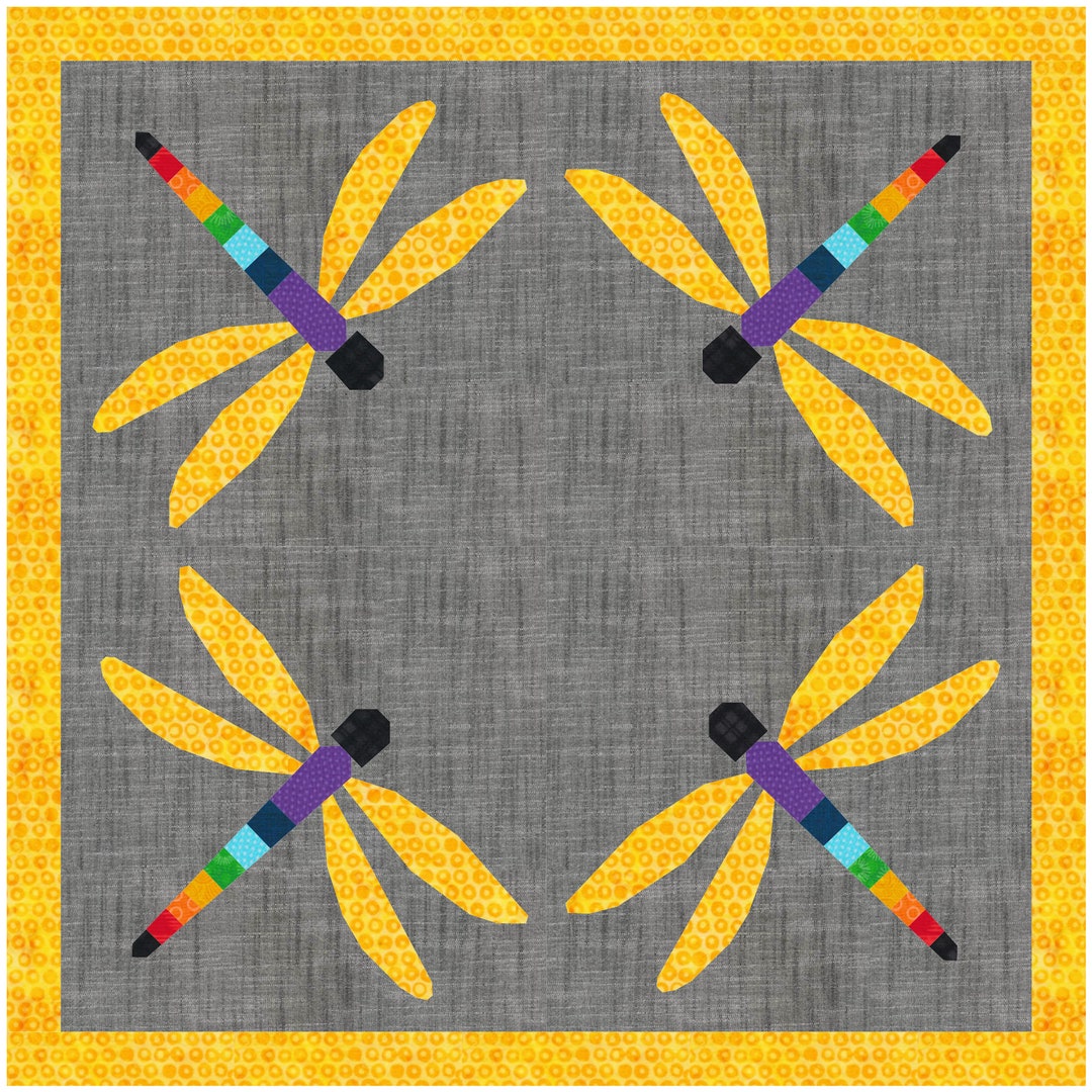 Dragonfly, Foundation Paper Piecing Pattern (FPP), Quilt Block, PDF ...