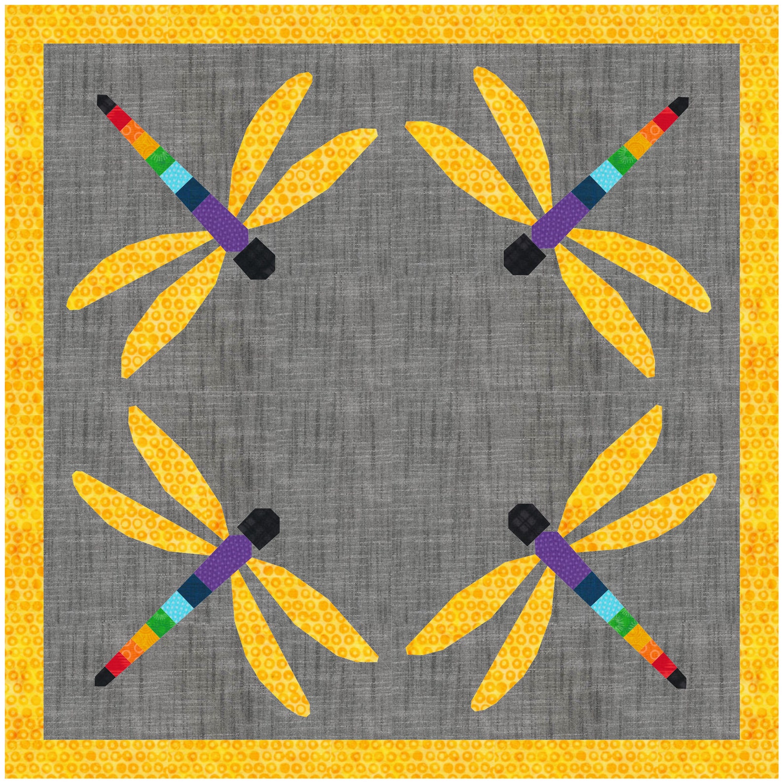 Dragonfly, Foundation Paper Piecing Pattern FPP, Quilt Block, PDF ...