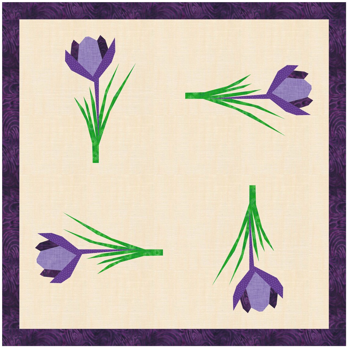 Crocus, Flower Foundation Paper Piecing Pattern (FPP), Quilt Block, PDF ...