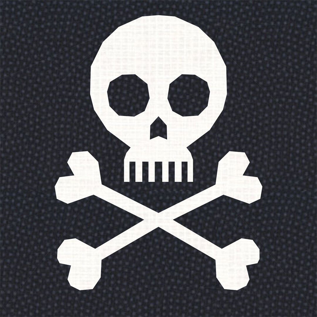 Skull and Crossbones, Foundation Paper Piecing Pattern (FPP), Quilt ...