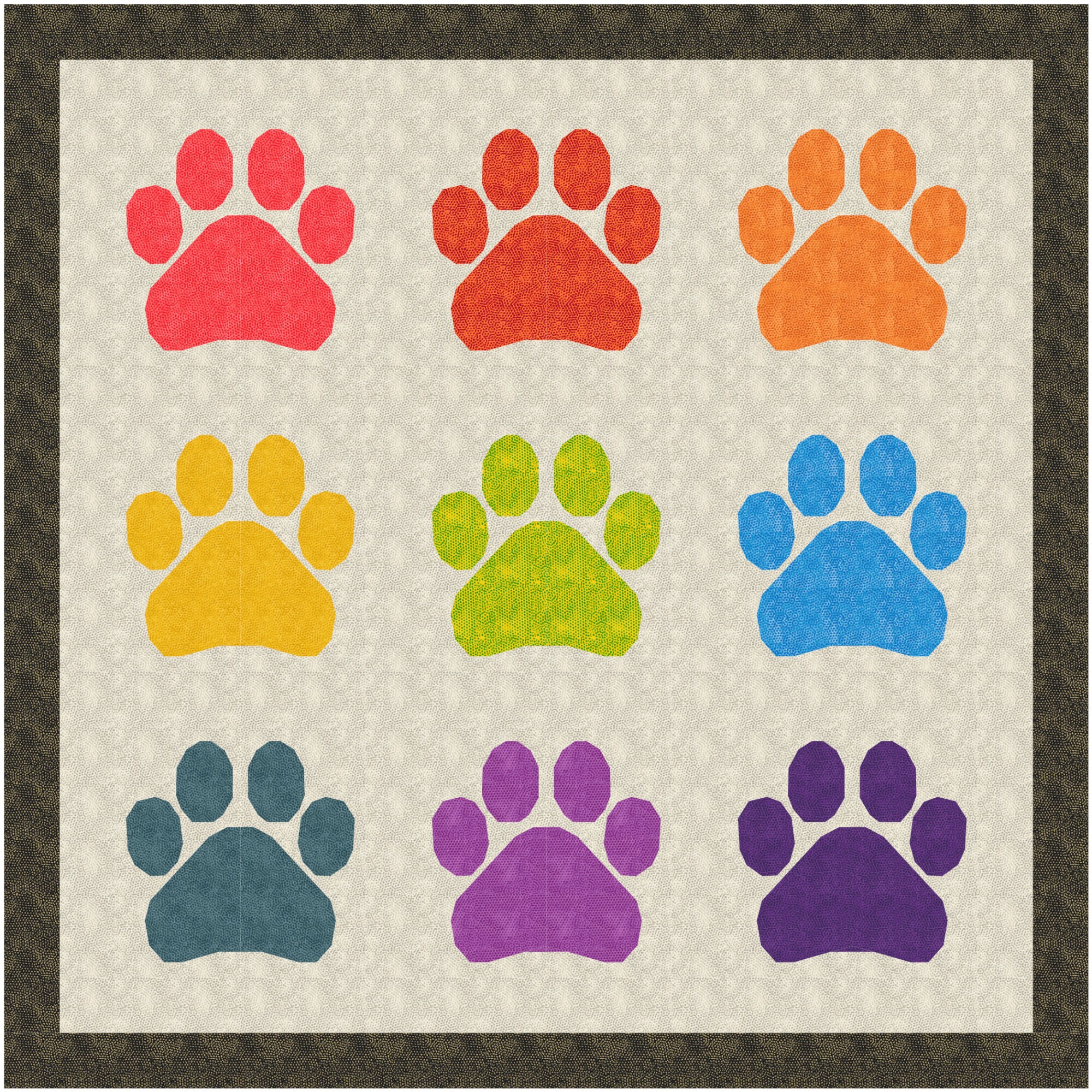 Woof, Paw Print, Foundation Paper Piecing Pattern (FPP Pattern), Quilt ...