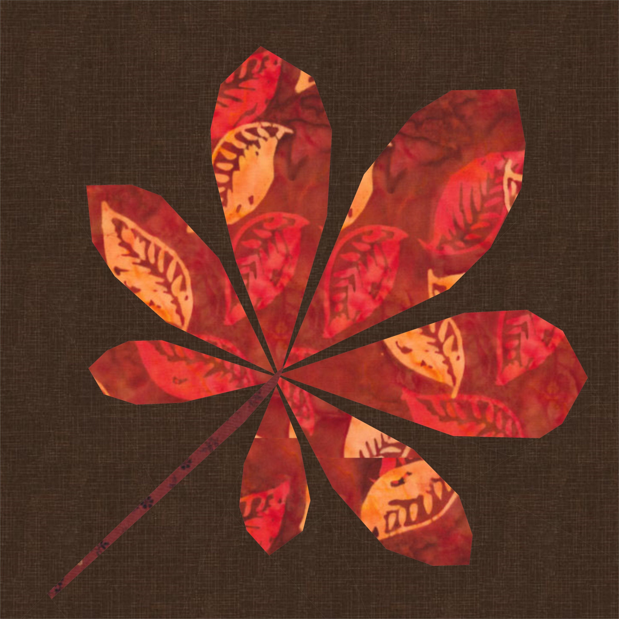 Horse Chestnut Conker Tree Leaf Foundation Paper Piecing | Etsy