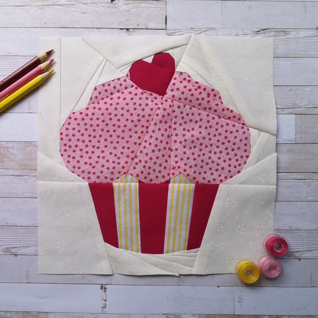 Cupcake Foundation Paper Piecing Pattern (FPP), Quilt Block, PDF ...