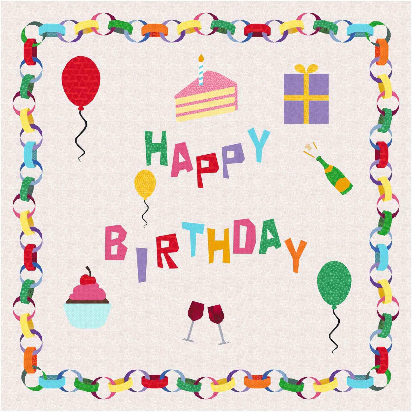 Paper Chain Quilt Block, FPP Pattern, Celebration Quilt (PDF Pattern ...