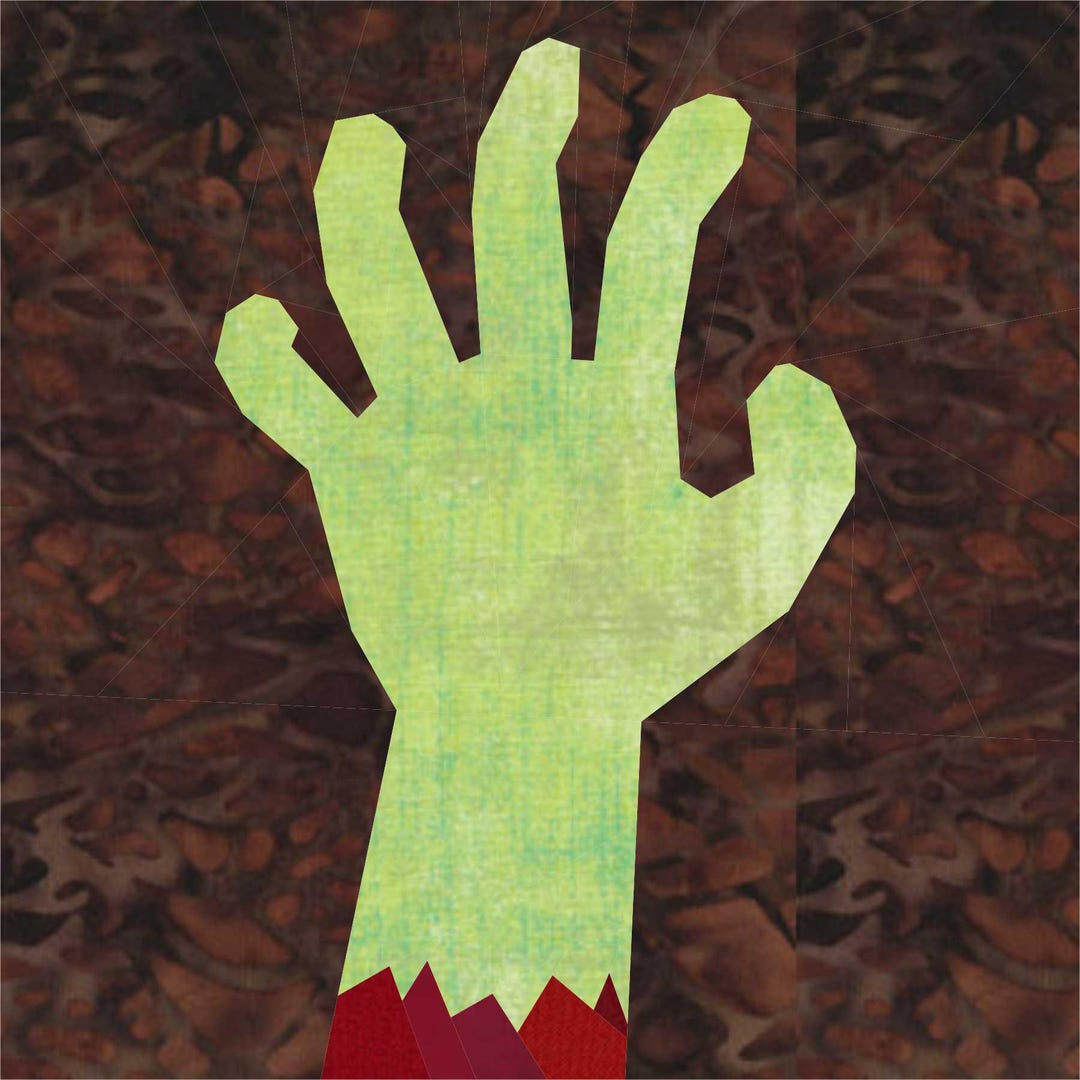 Zombie Hand, Halloween, Foundation Paper Piecing Pattern (FPP), Quilt ...