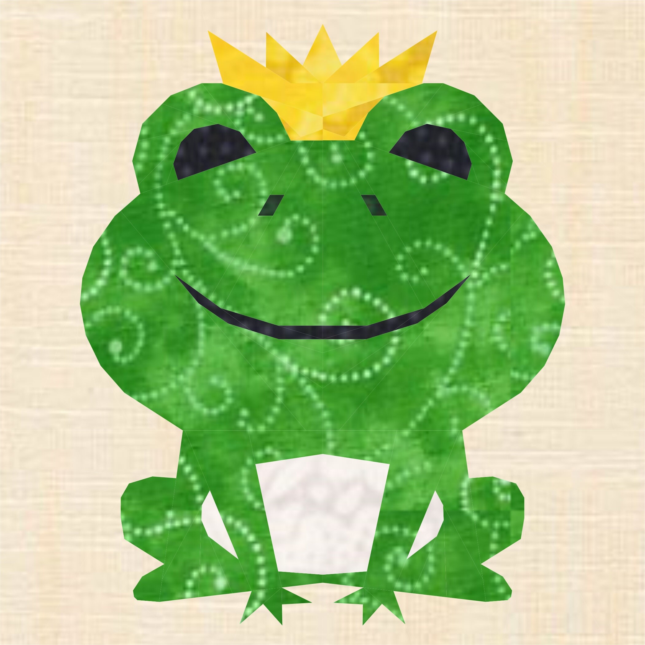 Frog Prince, Foundation Paper Piecing Pattern (FPP), Quilt Block, PDF ...