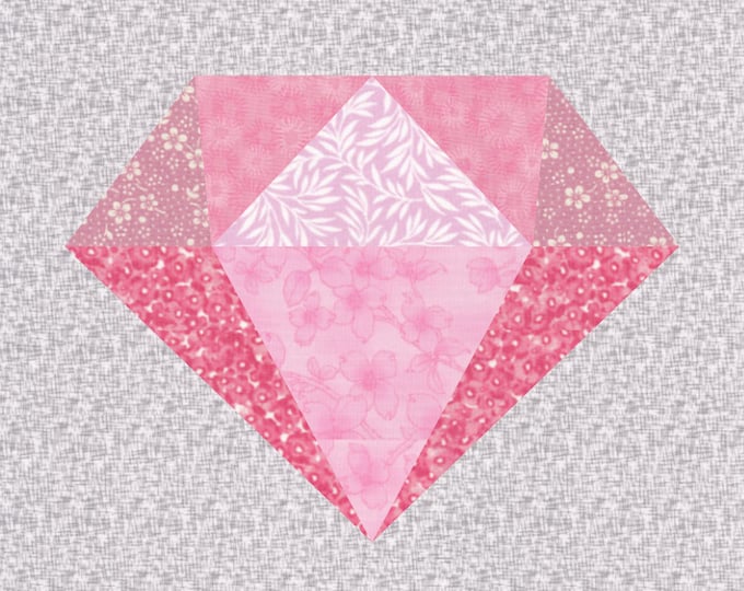 Gemstone Paper Piecing Pattern - Teardrop Cut - Jewel Quilting Pattern ...