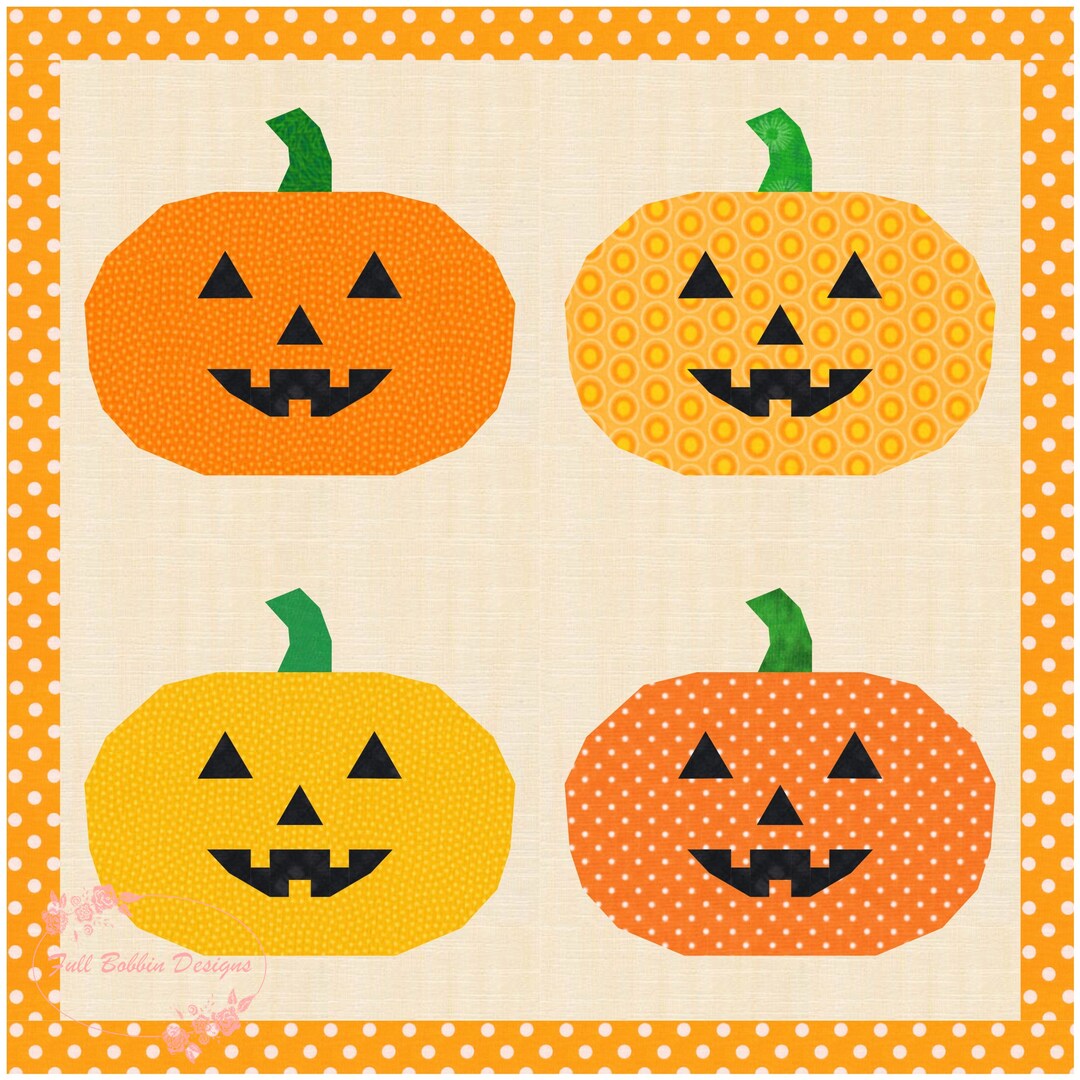 Pumpkin Patch, Halloween, Foundation Paper Piecing Pattern (FPP), Quilt ...