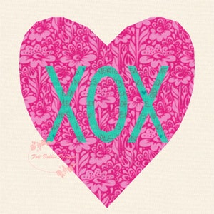 XOX Love Heart, Foundation Paper Piecing Pattern (FPP), Quilt Block ...