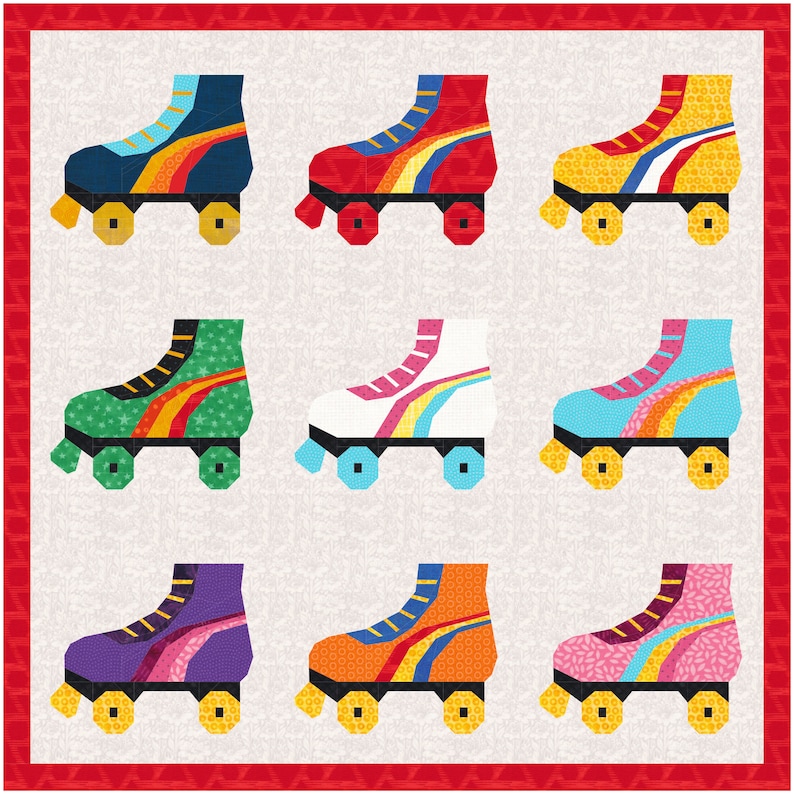 Roller Boots Skates Retro Foundation Paper Piecing Pattern - Etsy