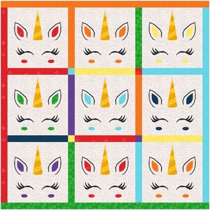 Cute Unicorn, Foundation Paper Piecing Pattern (FPP), Quilt Block, PDF ...