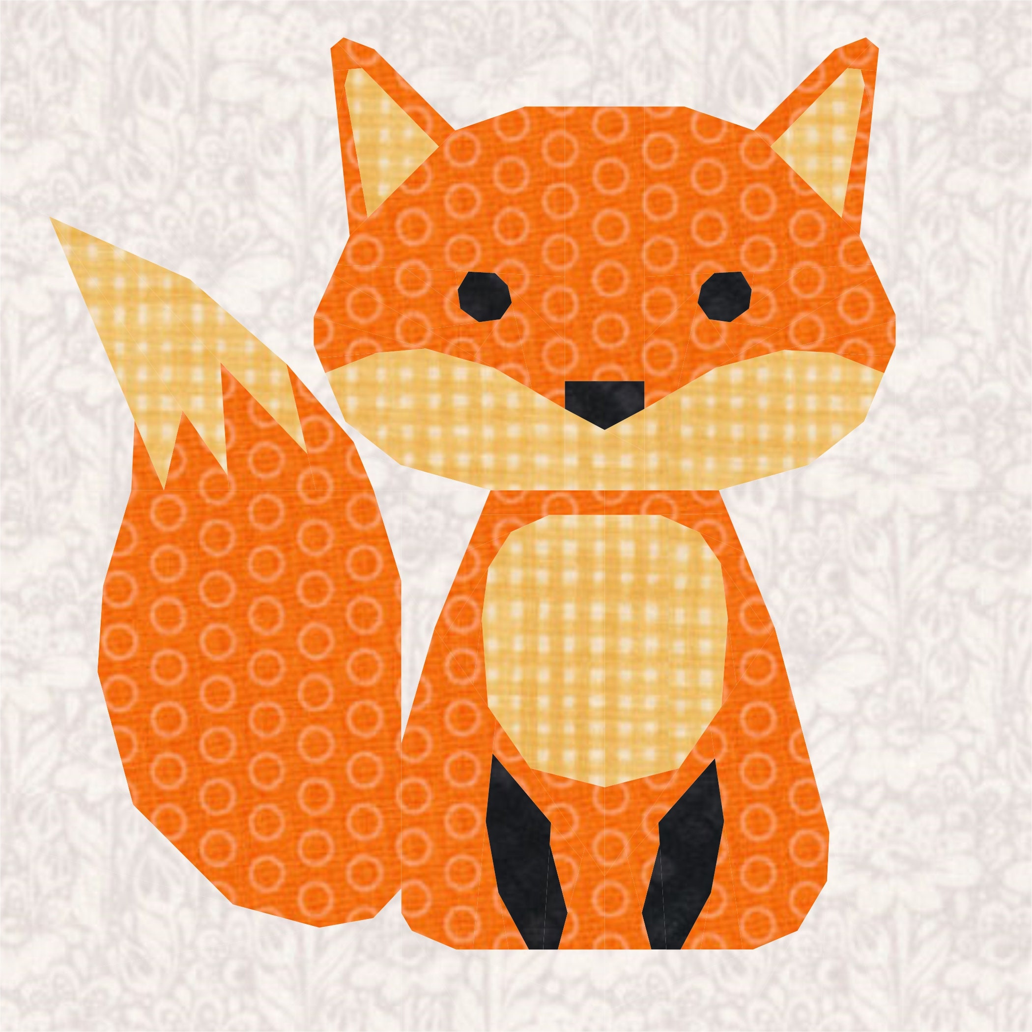 Foxy Fox, Foundation Paper Piecing Pattern (FPP), Quilt Block, PDF ...