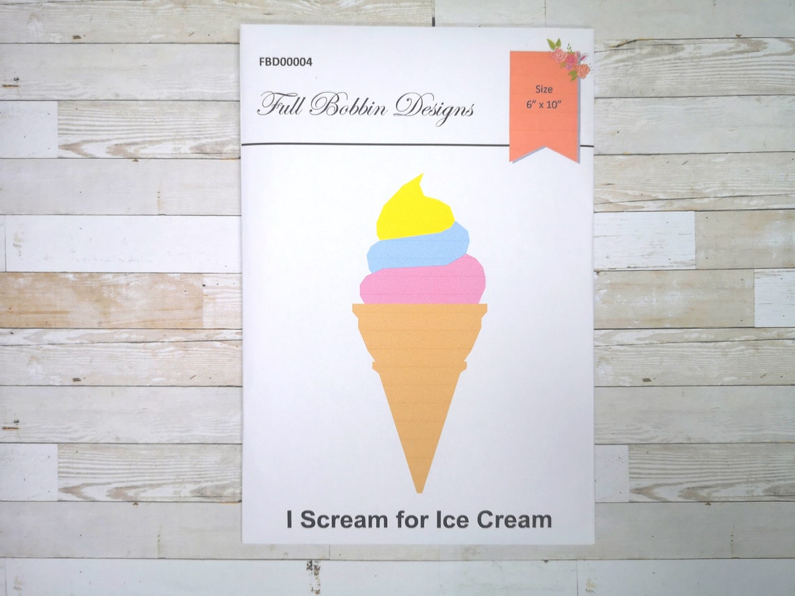 Ice Cream Foundation Paper Piecing Pattern (FPP), Quilt Block, PDF ...