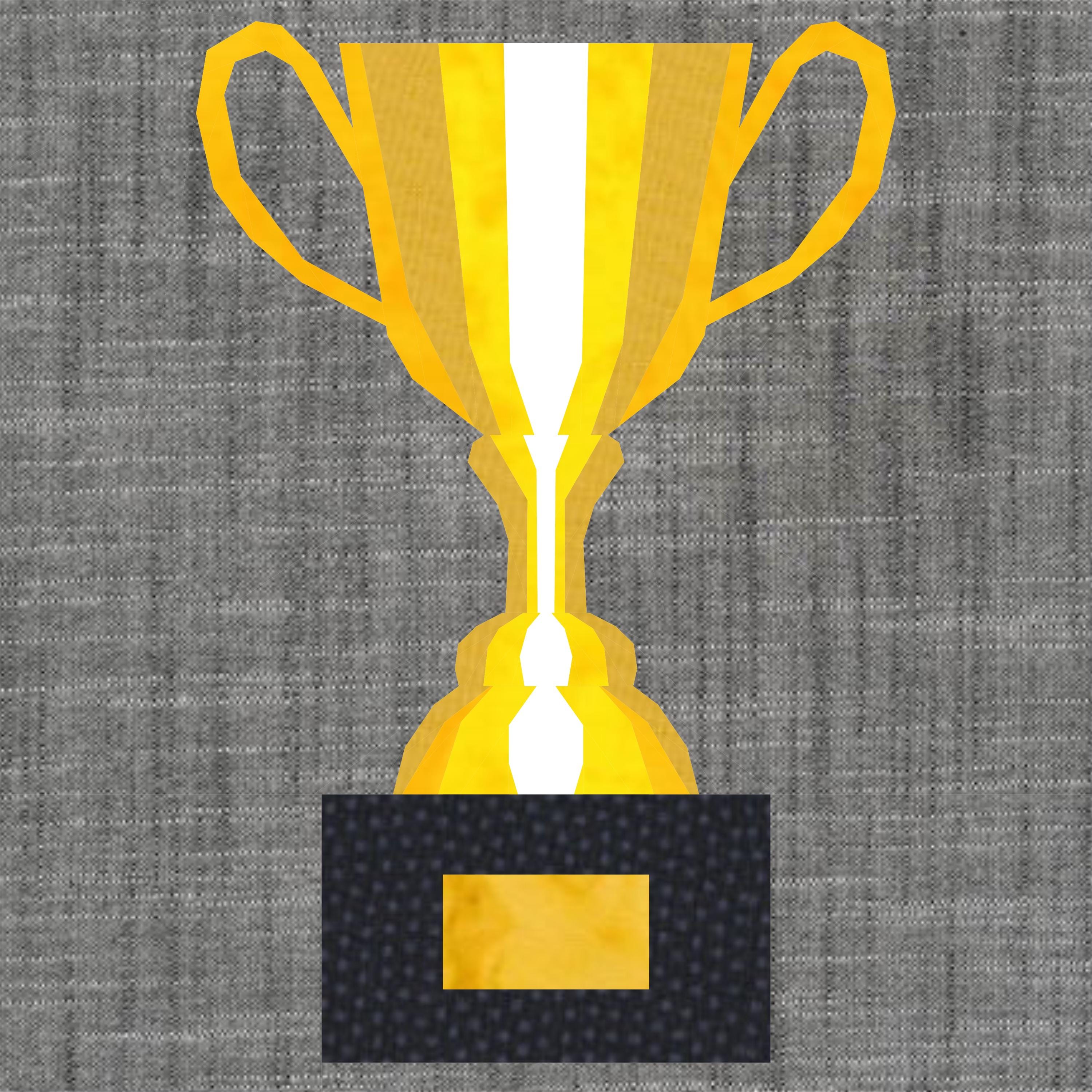 Trophy Quilt Block: Winner Takes All FPP Pattern, 4 Sizes (PDF) - Etsy