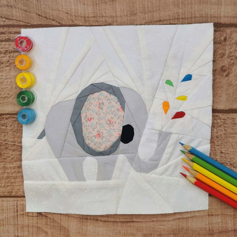 Elephant Quilt Block - Etsy