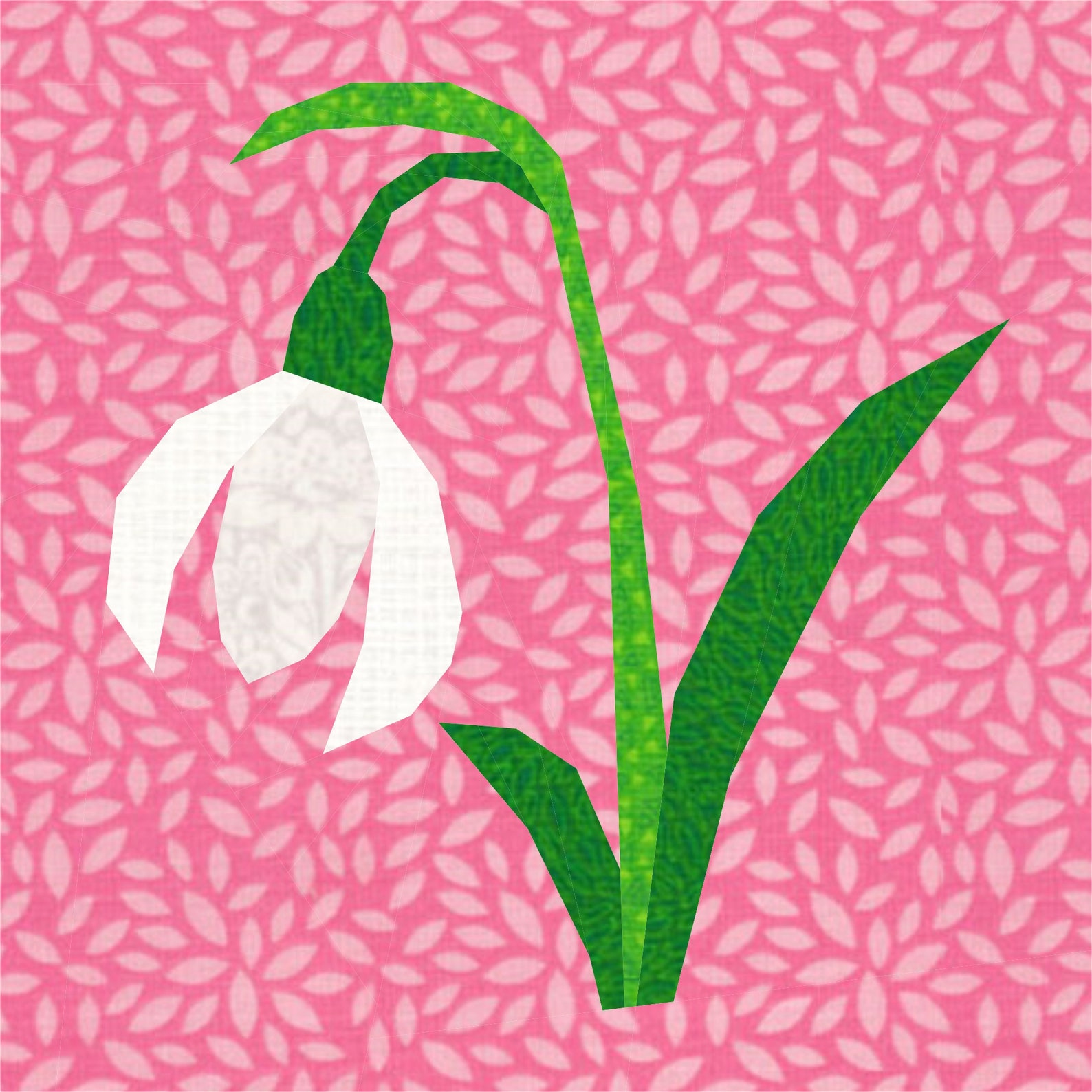 Snowdrop Flower Foundation Paper Piecing Pattern (FPP), Quilt Block ...