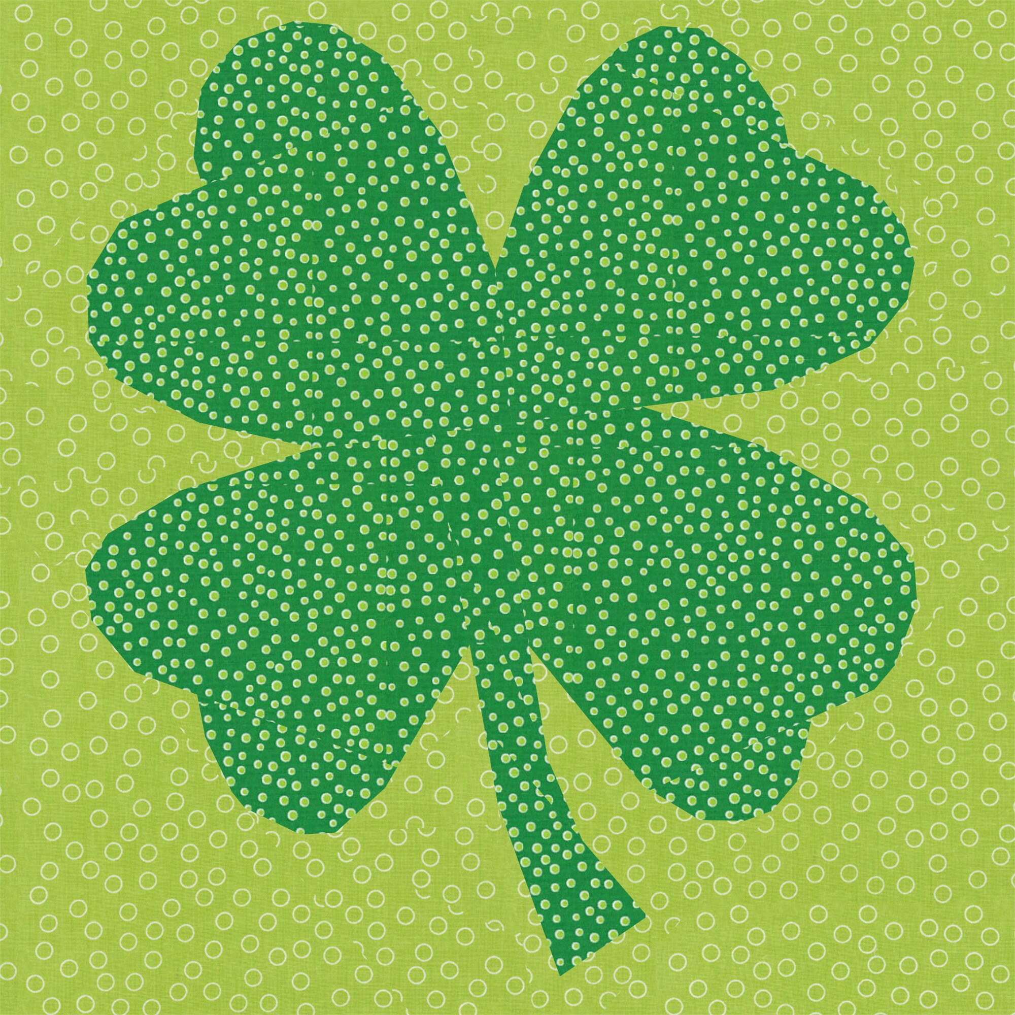 Four Leaf Clover, Foundation Paper Piecing Pattern (FPP), Quilt Block ...