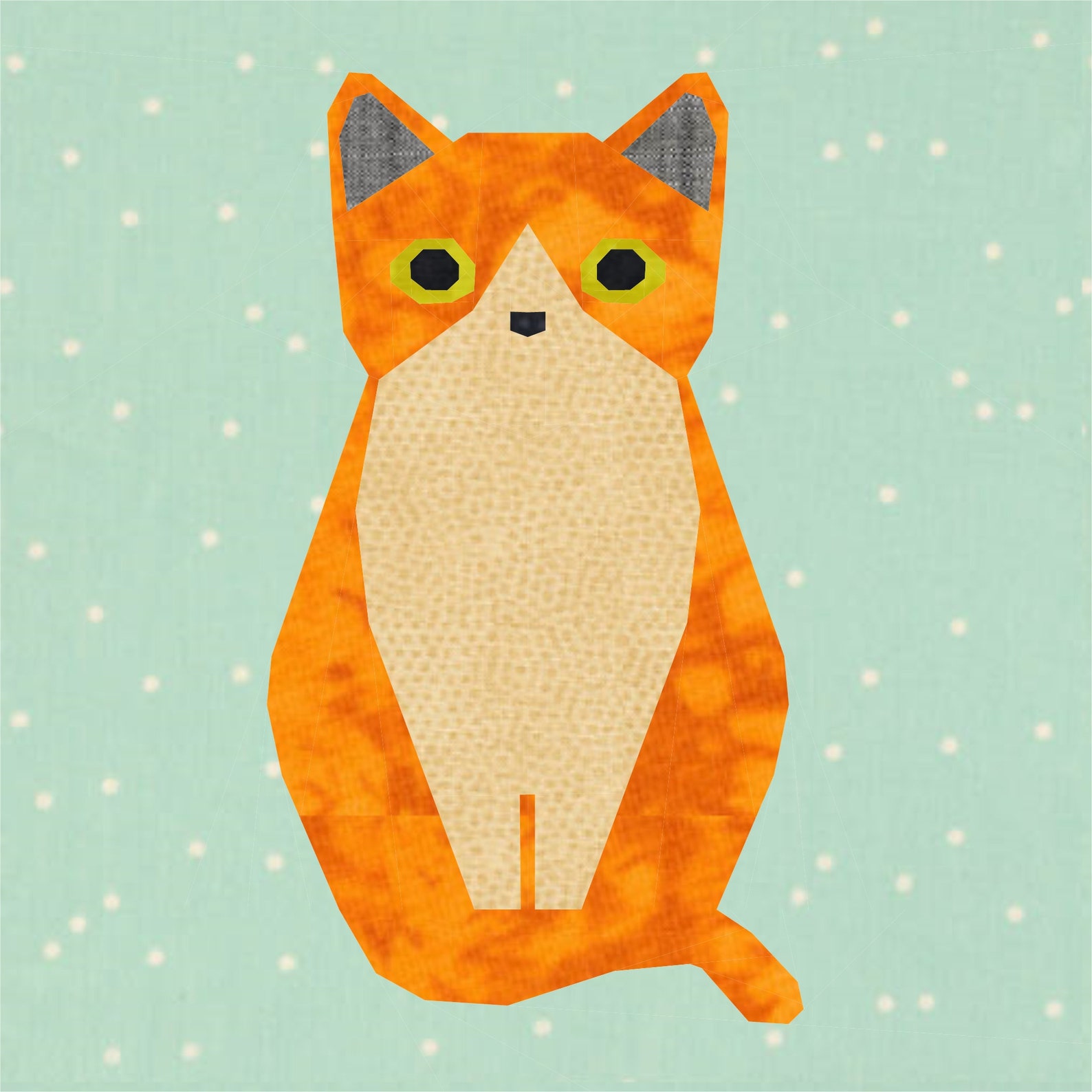 Cat Foundation Paper Piecing Pattern FPP Pattern, Quilt Block, 6 Sizes ...