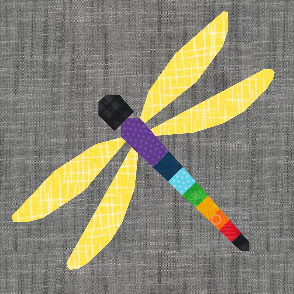 Dragonfly, Foundation Paper Piecing Pattern (FPP), Quilt Block, PDF ...
