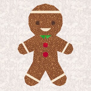 Gingie the Gingerbread, Foundation Paper Piecing Pattern (FPP), Quilt ...
