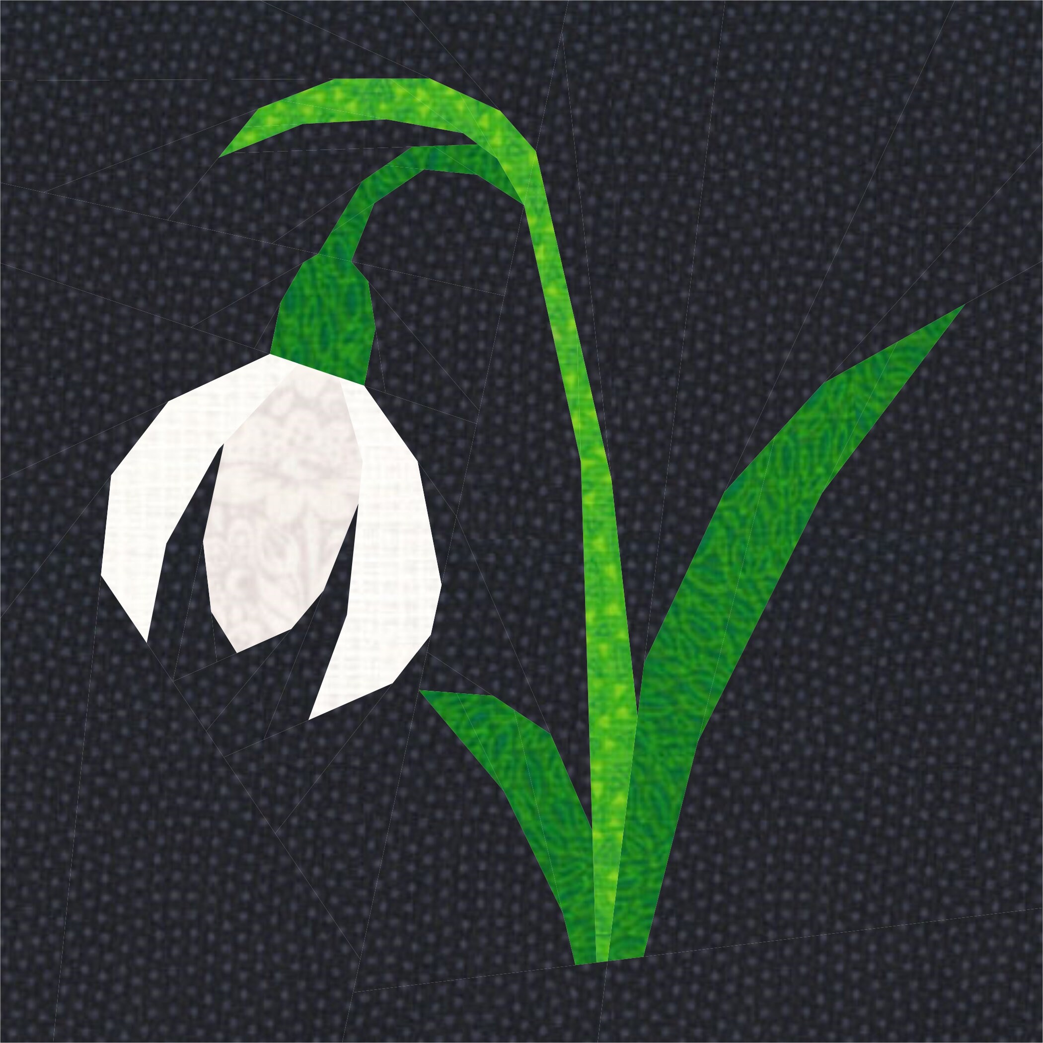 Snowdrop Flower Foundation Paper Piecing Pattern (FPP), Quilt Block ...