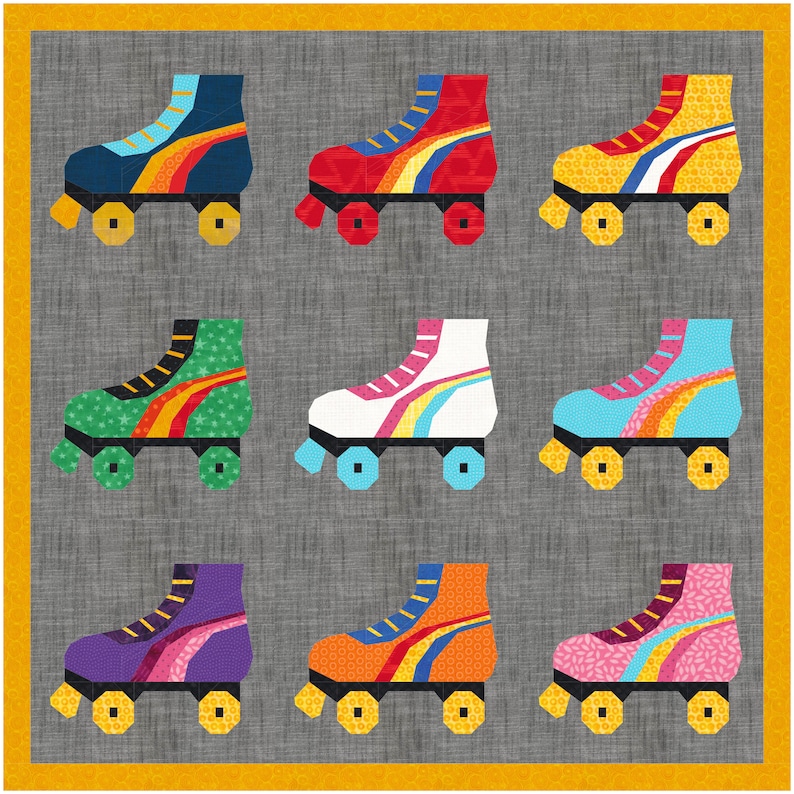 Roller Boots Skates Retro Foundation Paper Piecing Pattern - Etsy
