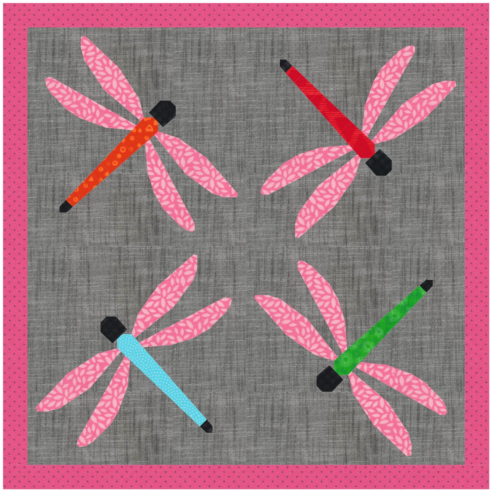 Dragonfly, Foundation Paper Piecing Pattern (FPP), Quilt Block, PDF ...