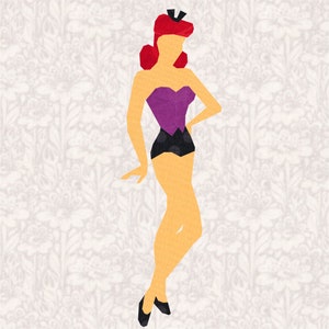 Pin up Model, Foundation Paper Piecing Pattern (FPP Pattern), Quilt ...