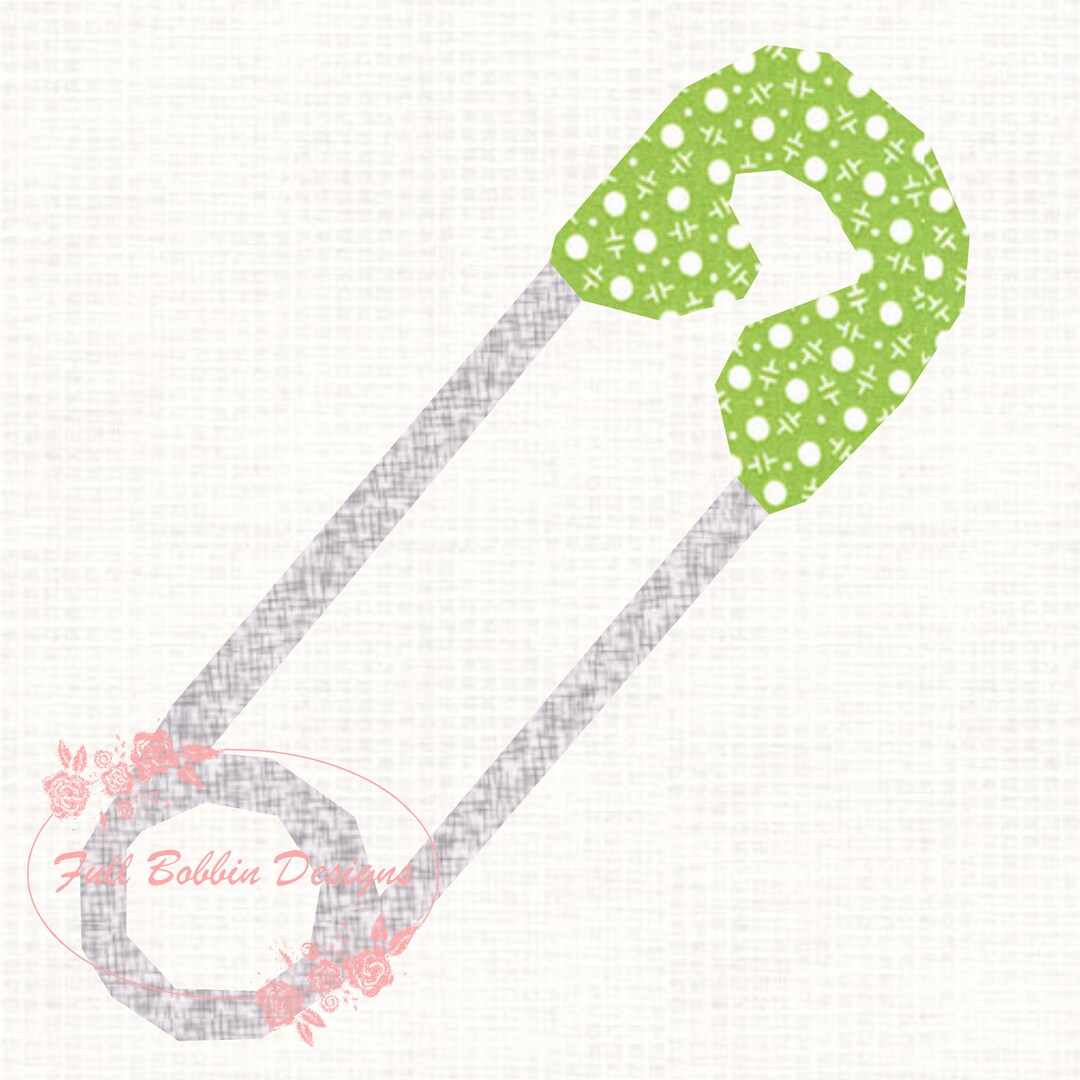 Nappy Pin, Diaper, Foundation Paper Piecing Pattern (FPP), Quilt Block ...