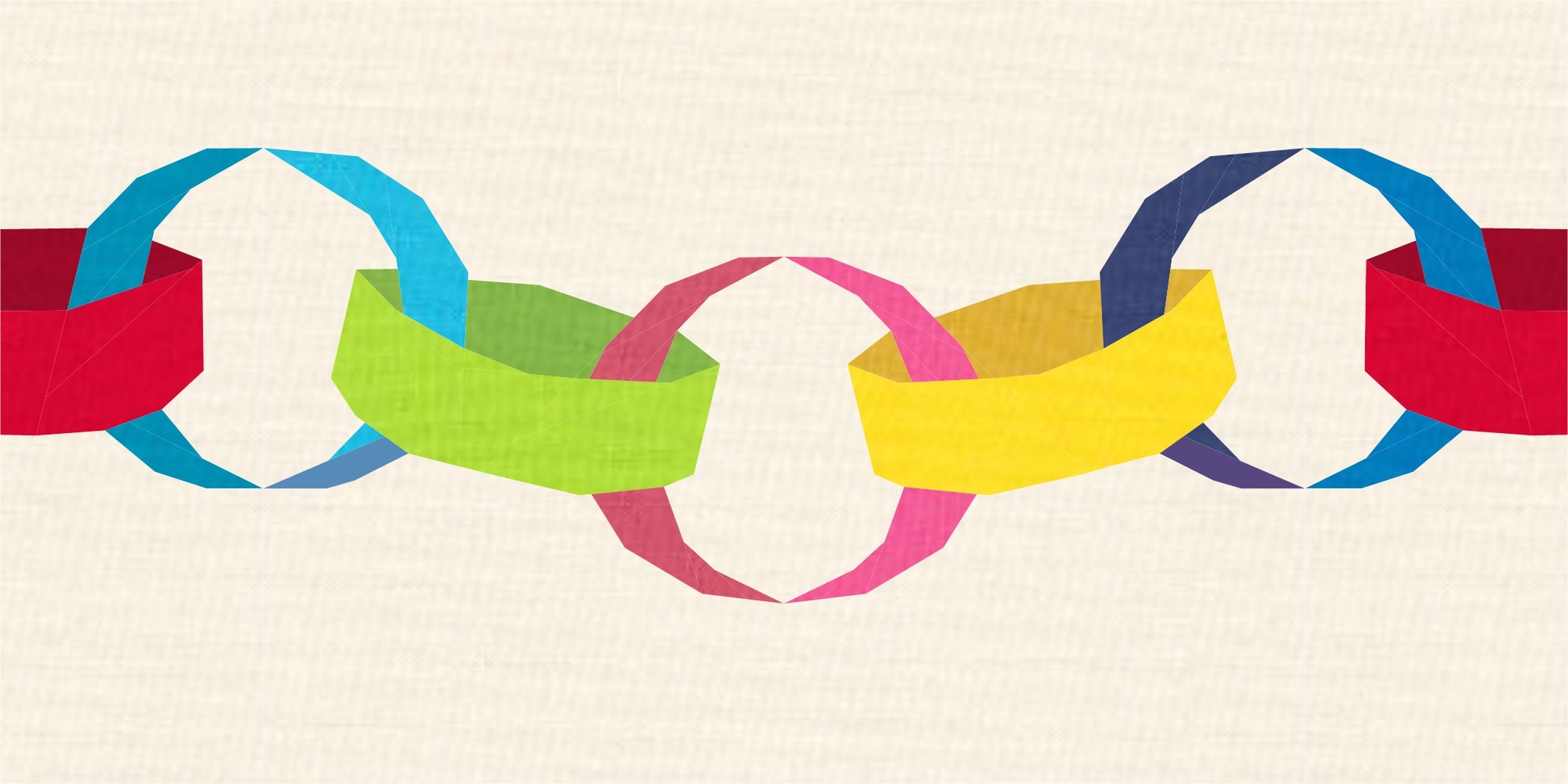 Paper Chain Quilt Block, FPP Pattern, Celebration Quilt (PDF Pattern ...
