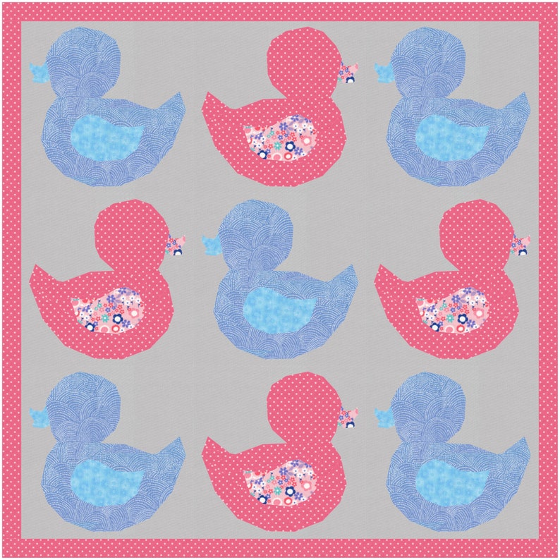 Two Little Ducks, Foundation Paper Piecing Pattern (FPP), Quilt Block ...