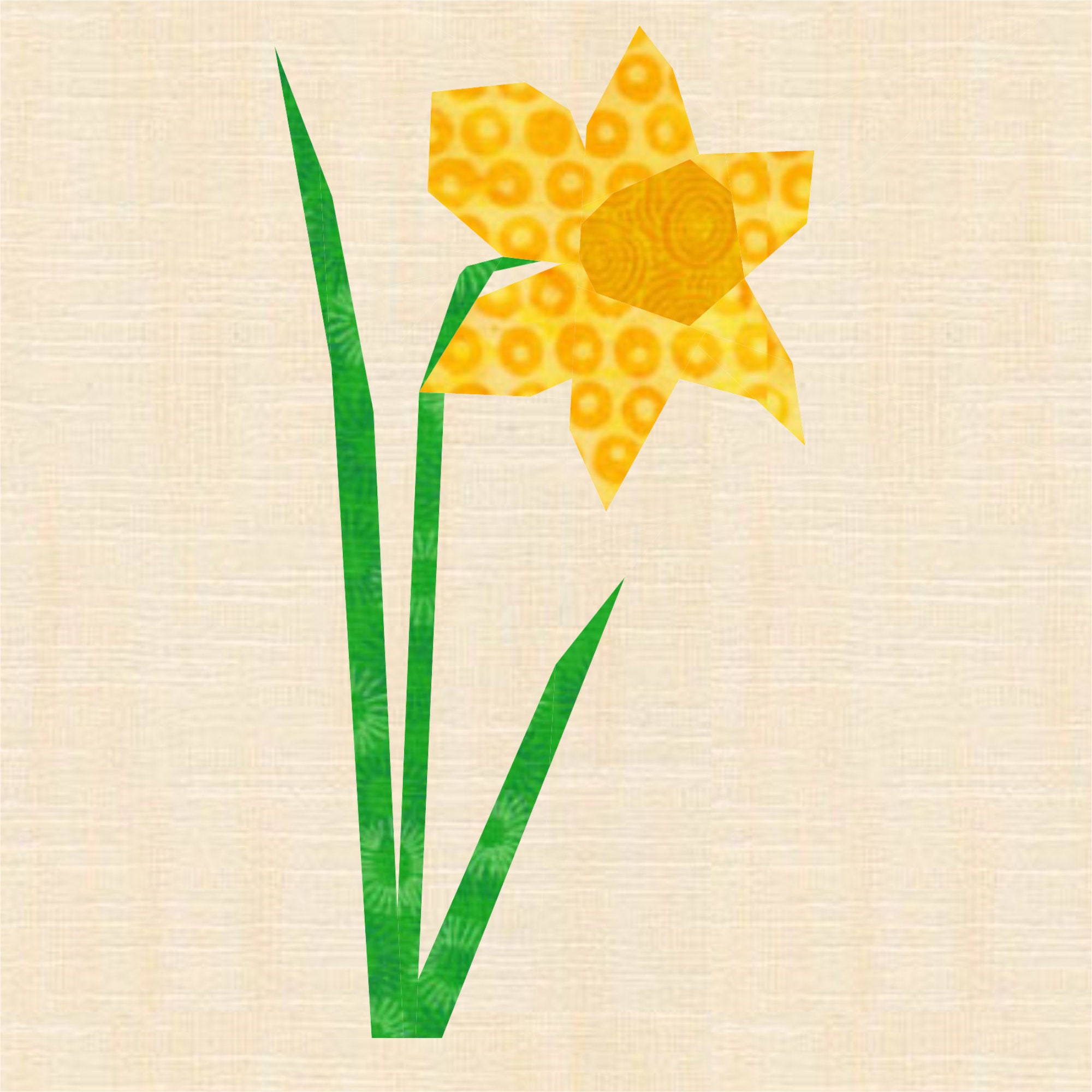 Daffodil, Flower Foundation Paper Piecing Pattern (FPP), Quilt Block ...