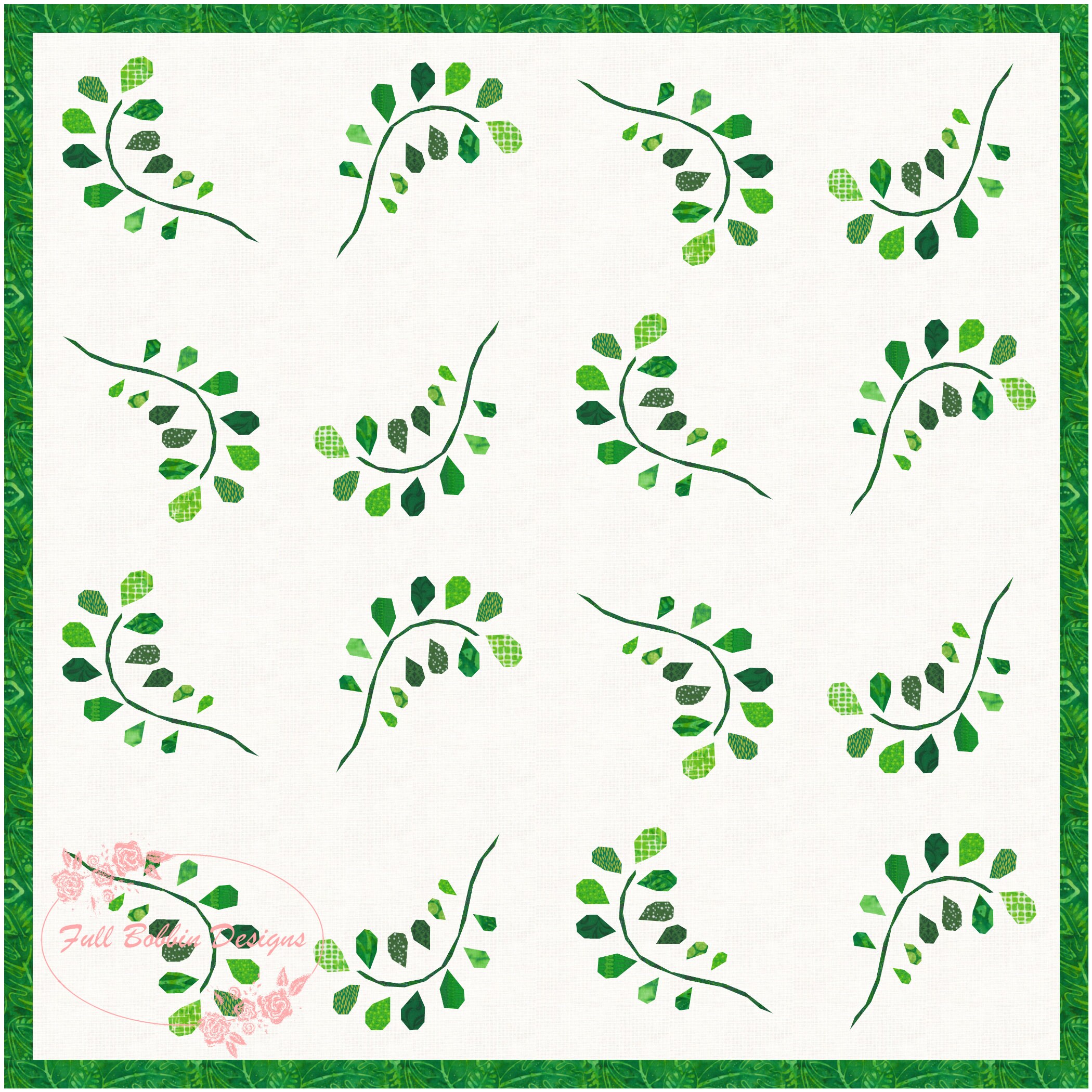 Fern Leaf Foundation Paper Piecing Pattern (FPP), Quilt Block, PDF ...