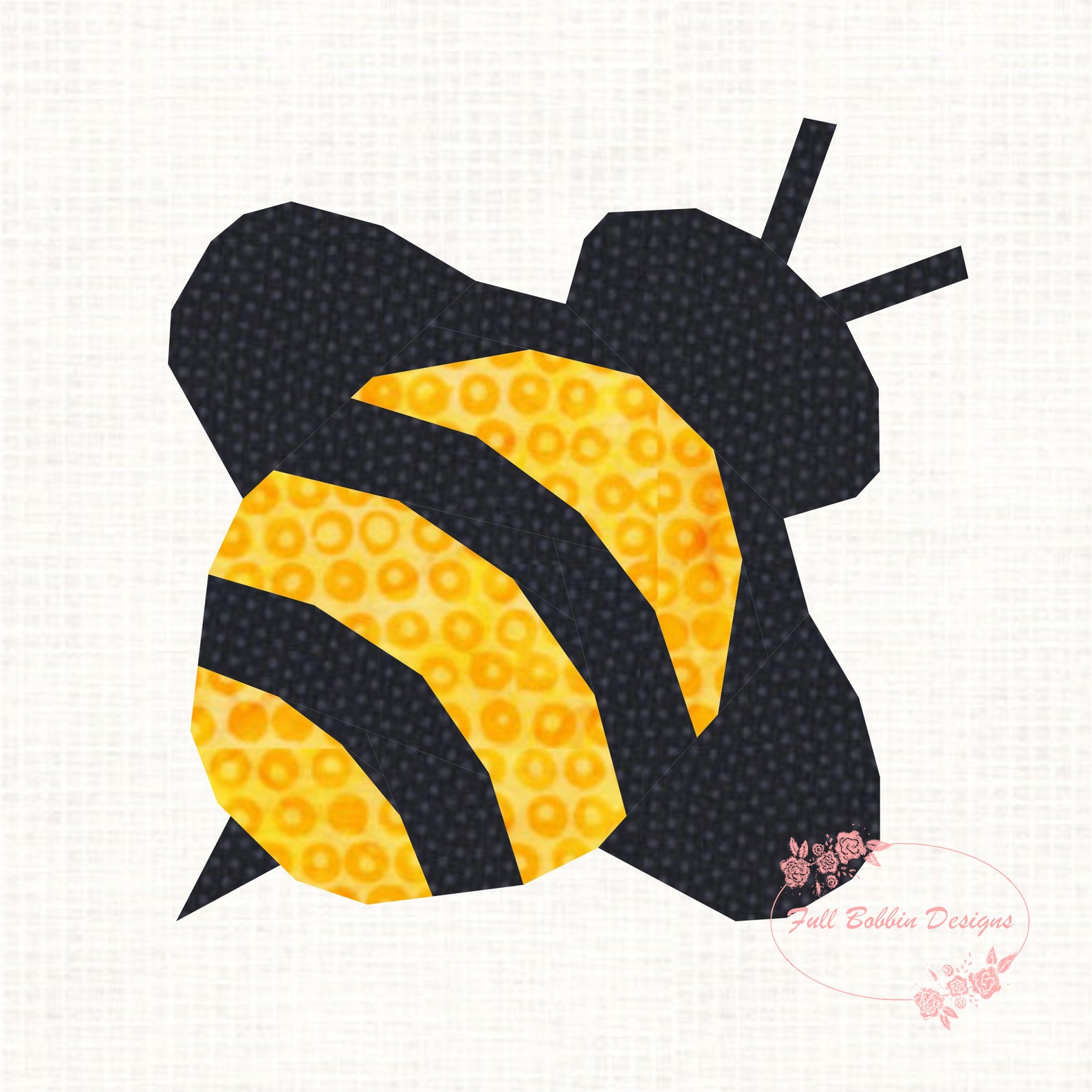 Bumble Bee, Foundation Paper Piecing Pattern (FPP Pattern), Quilt Block ...