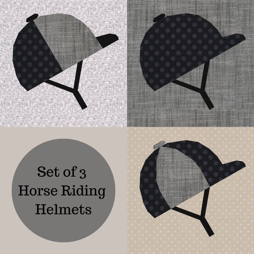 Horse Riding Helmets, Foundation Paper Piecing Pattern FPP Pattern ...