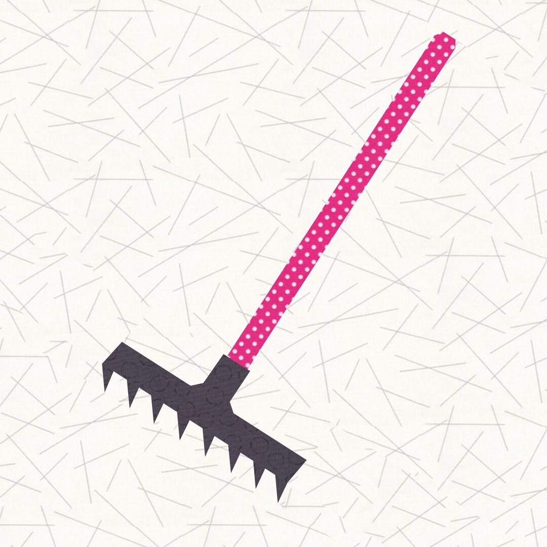 Gardening Rake, Foundation Paper Piecing Pattern (FPP), Quilt Block ...