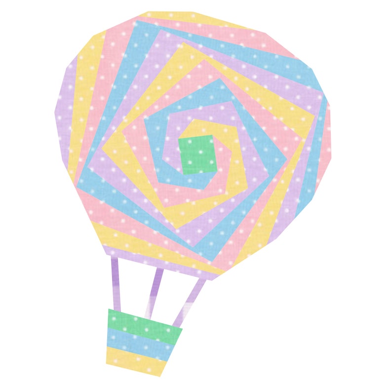 Up up & Away Hot Air Balloon Foundation Paper Piecing - Etsy