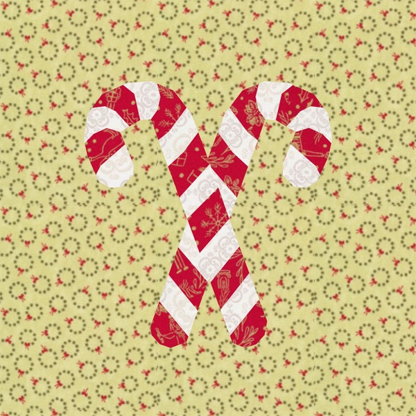 Candy Cane Quilt Block - Etsy