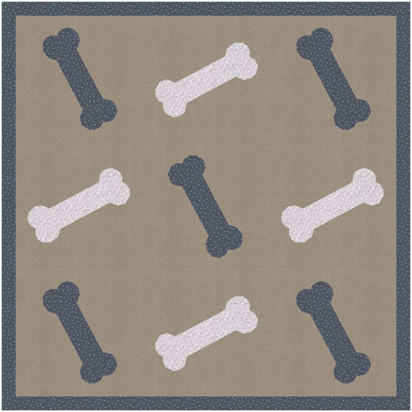 Give a Dog a Bone. Foundation Paper Piecing Pattern (FPP Pattern ...